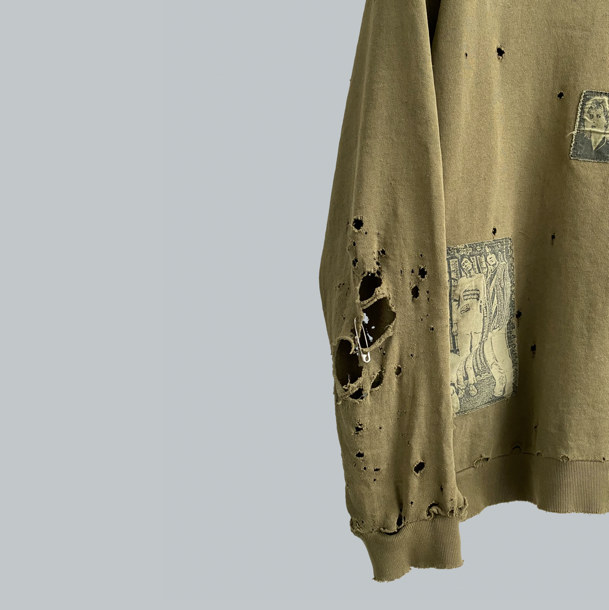 Raf Simons AW 2001-02 “ Riot Riot Riot!" Patched Crewneck Sweater – 1988